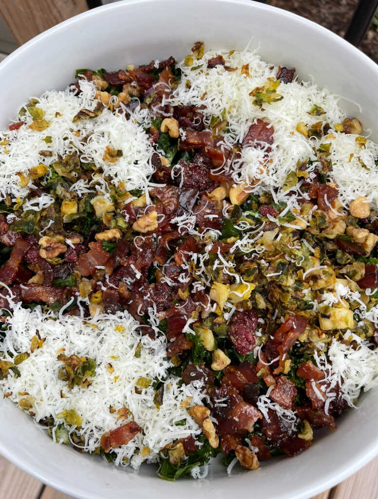 Chopped Kale, Crispy Brussels Sprouts, & Candied Bacon Salad - Bess ...